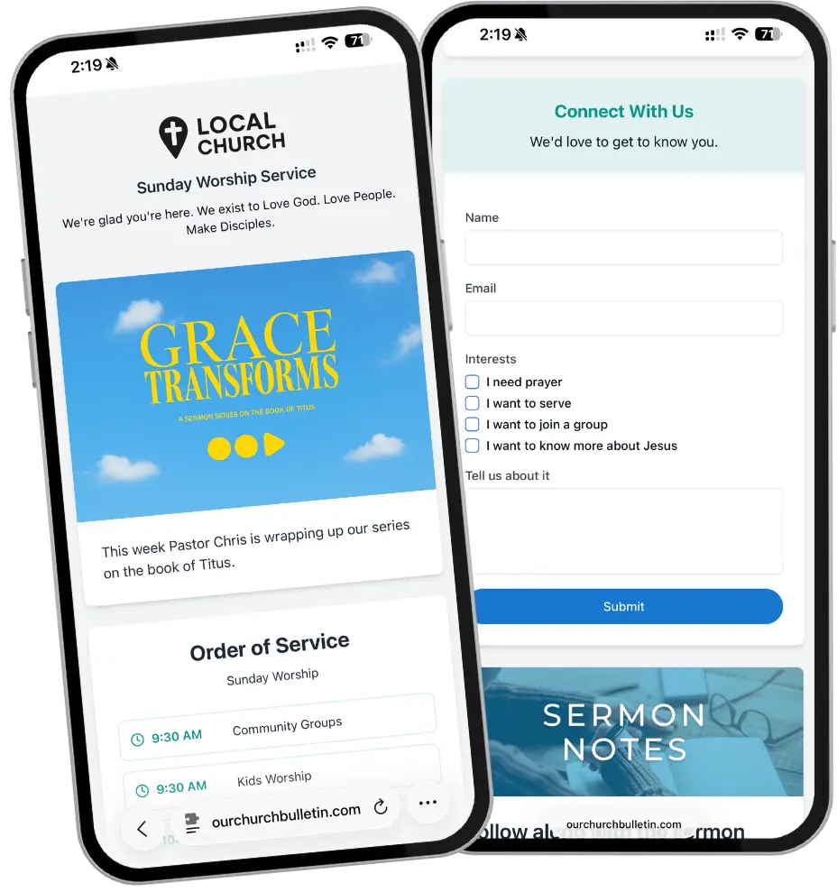 In The Bulletin - Digital Church Bulletins That Drive Engagement